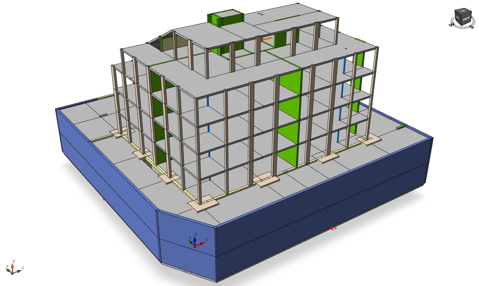 New construction of a multi-storey residential building with two-level ...