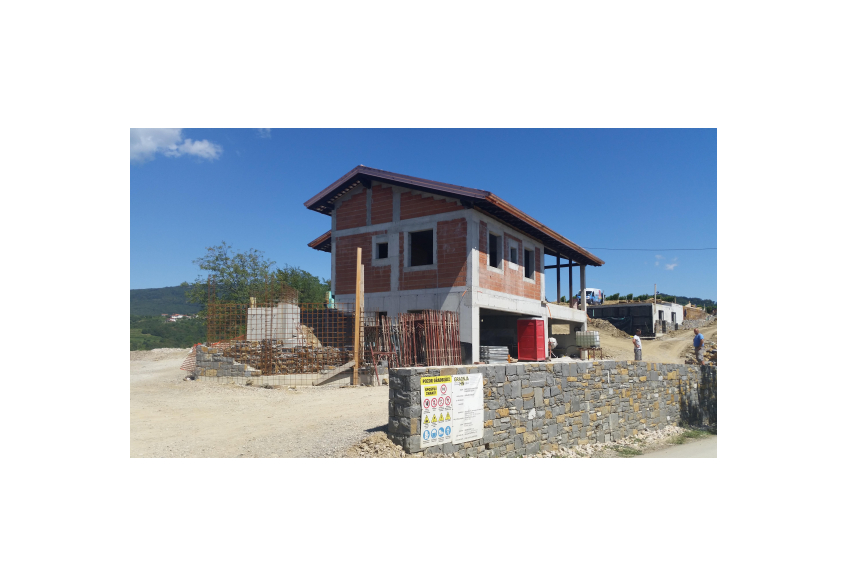 New construction of a single-family home with adjoining structures ...