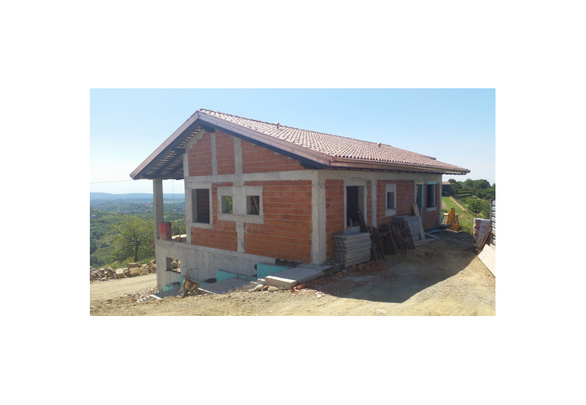 New construction of a single-family home with adjoining structures ...